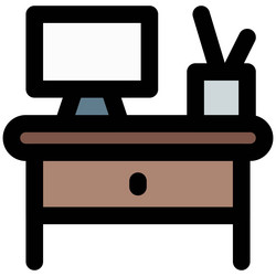 Desktop and bureau setup for secretarial work Vector Image