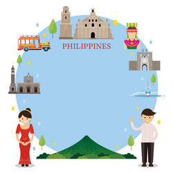 Urban landscape with landmarks of philippines Vector Image