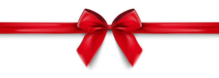 Red realistic hanging title ribbon Royalty Free Vector Image