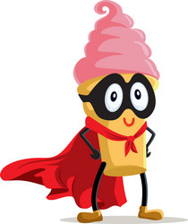 Happy super hero ice cream chocolate cartoon Vector Image
