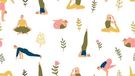 Flat yoga round concept Royalty Free Vector Image