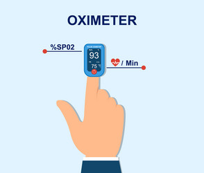 Pulse oximeter probe on finger medical science Vector Image