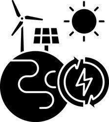 Solar panel black glyph icon Royalty Free Vector Image