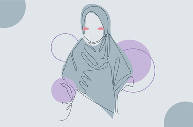 Woman wearing hijab background Royalty Free Vector Image