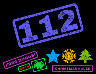 112 text rubber stamp Royalty Free Vector Image