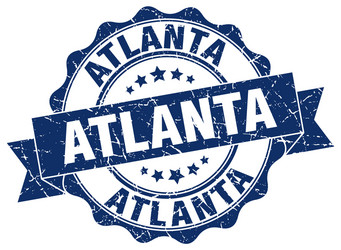Atlanta round ribbon seal Royalty Free Vector Image