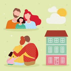 Family Four Members Vector Images (83)