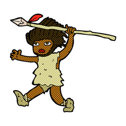 Comic cartoon caveman Royalty Free Vector Image