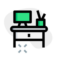 Desktop and bureau setup for secretarial work Vector Image