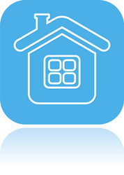 Home icon square blue of a building Royalty Free Vector