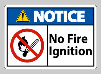 Warning no fire ignition symbol sign on white Vector Image