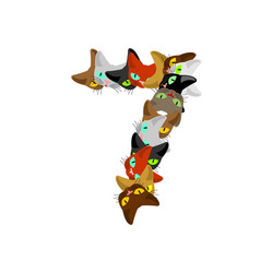 Number 7 candy font caramel alphabet seven Vector Image