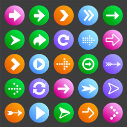 Neon colored circle buttons Royalty Free Vector Image