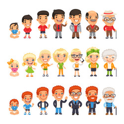 Generations characters set Royalty Free Vector Image