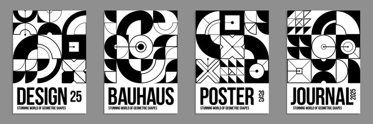Geometric black and white posters and covers in Vector Image
