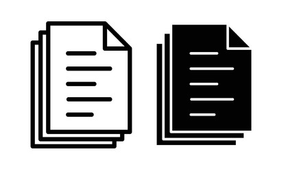 Document papers pile icon set office paperwork Vector Image