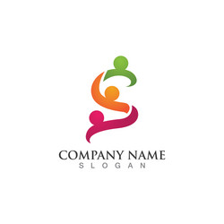 People group family heart hug logo design graphic Vector Image