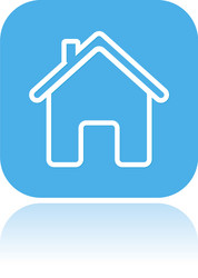 Home icon square blue of a building Royalty Free Vector