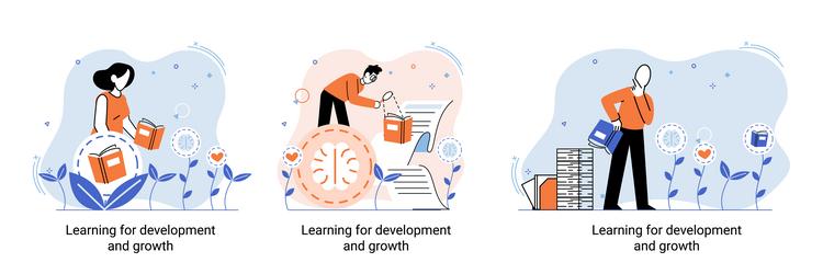 Learning for development and growth self-learning Vector Image