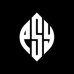 Psy circle letter logo design Royalty Free Vector Image