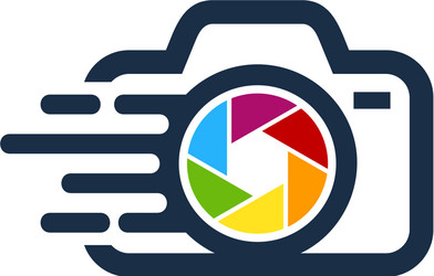 Logo camera the photographer Royalty Free Vector Image