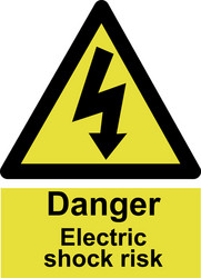 Danger electrocution risk safety sign Royalty Free Vector