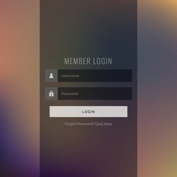 Dark blue ui theme for login form Royalty Free Vector Image