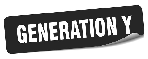 Generation y sticker label Royalty Free Vector Image
