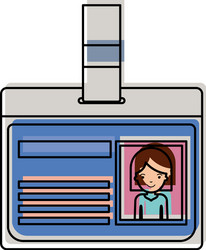 Identification card with half body woman picture Vector Image