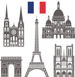 Paris Landmarks Royalty Free Vector Image - VectorStock
