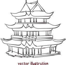 Traditional Chinese House Drawing