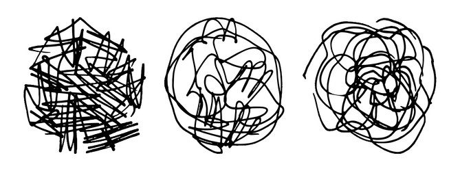 Confused messed up thoughtsicon set Royalty Free Vector