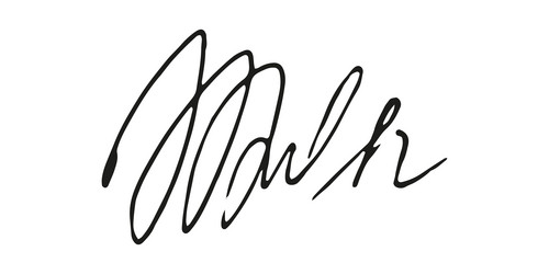Fake signature hand drawn sample own autograph Vector Image