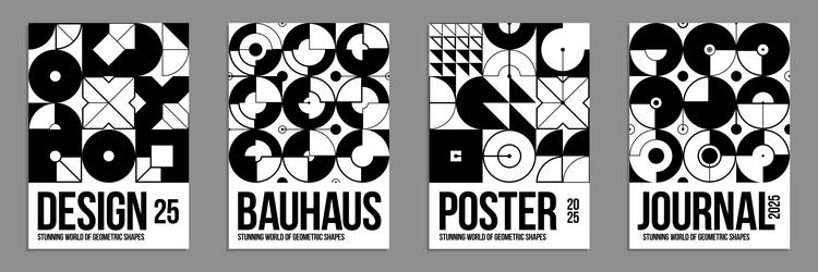 Abstract geometric black and white posters Vector Image