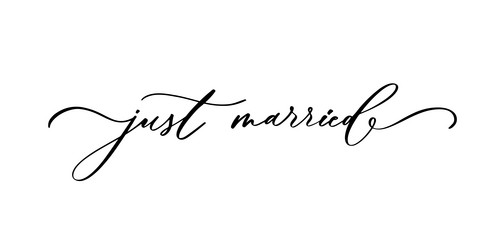 We got married hand lettering hand drawn Vector Image