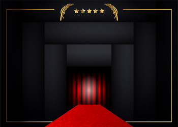 Golden stage with red carpet Royalty Free Vector Image