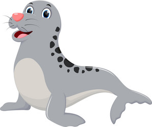 Cute seal cartoon isolated on white background Vector Image