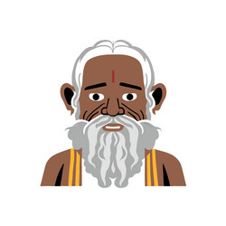 Indian old sadhu cartoon character flat design Vector Image