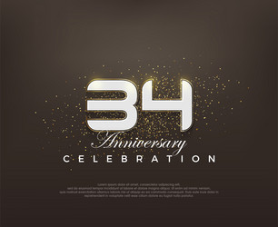 Modern number 34th with unique glass numerals Vector Image