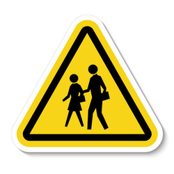 School zone symbol sign isolate on white Vector Image