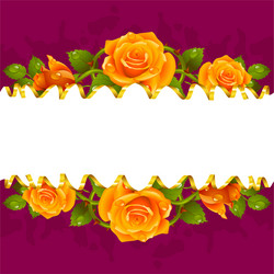 Yellow rose circle frame Royalty Free Vector Image