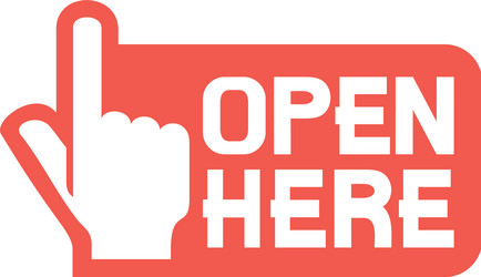Open here sign icon Royalty Free Vector Image - VectorStock
