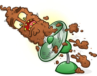 Melting poop monster cartoon character Royalty Free Vector
