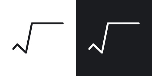 Square root icons collection in black and blue Vector Image