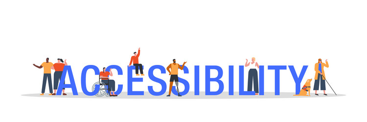 Diverse disabled people flat cartoon isolated Vector Image