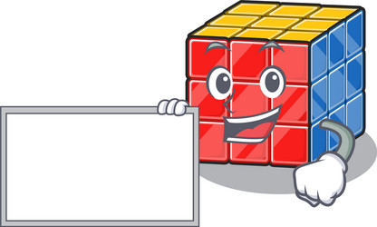 Cute sneaky rubic cube cartoon character Vector Image