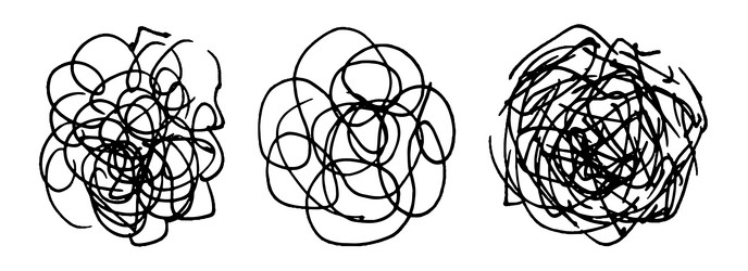 Confused messed up thoughtsicon set Royalty Free Vector