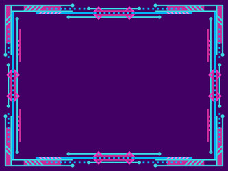 Cyberpunk frame linear border in futuristic Vector Image