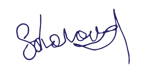 Fake signature hand drawn sample own autograph Vector Image