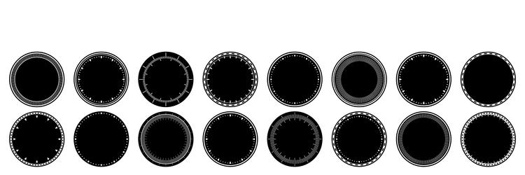 Mechanical clock faces bezel watch dial Royalty Free Vector